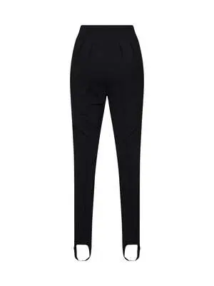 MUGLER Black Stretch Wool-blend Stirrup Tailored Leggings