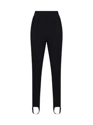 MUGLER Black Stretch Wool-blend Stirrup Tailored Leggings - Multicolor