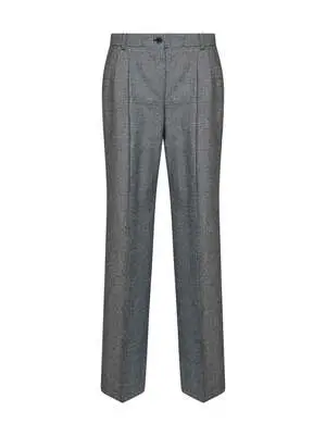 Dolce & Gabbana Prince Of Wales Check Wool And Cashmere Straight-leg Trousers - Multicolor