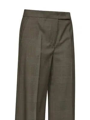 Max Mara Glen Plaid Wool Trousers - Multicolor