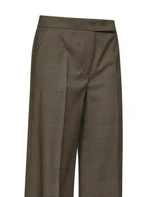 Max Mara Glen Plaid Wool Trousers - Multicolor