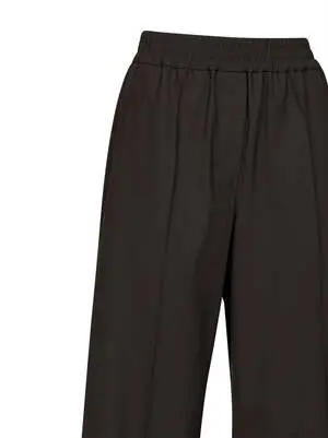 Brunello Cucinelli Wool Blend Wide Leg Trousers
