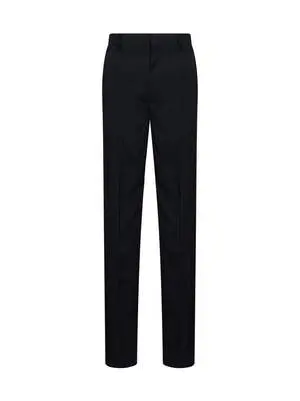 Bottega Veneta Black Grain De Poudre Wool Trousers - Multicolor