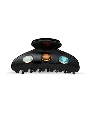 Lele Sadoughi Large Crystal Decor Claw Clip - Jet