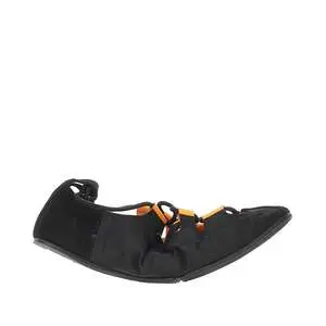 Alaïa Nylon And Suede Leather Laced Ballerinas - Black