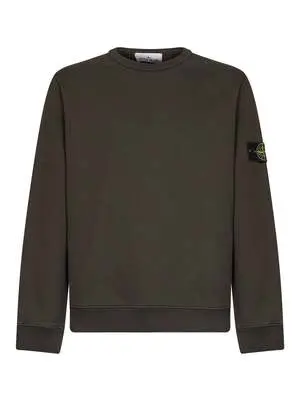 Stone Island Coal Grey Organic Stretch Cotton Crewneck Sweatshirt - Multicolor