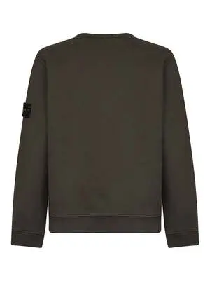 Stone Island Coal Grey Organic Stretch Cotton Crewneck Sweatshirt - Multicolor