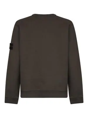 Stone Island Coal Grey Organic Stretch Cotton Crewneck Sweatshirt - Multicolor