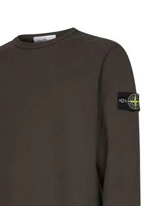 Stone Island Coal Grey Organic Stretch Cotton Crewneck Sweatshirt - Multicolor
