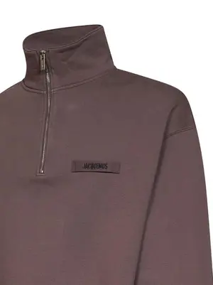 Jacquemus Brown The Gros Grain Zipped-rollneck Sweatshirt