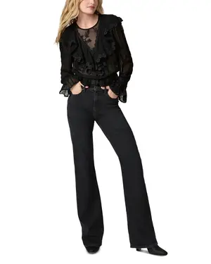 Paige Akari Embroidered Silk Blouse