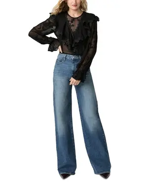 Paige Akari Embroidered Silk Blouse