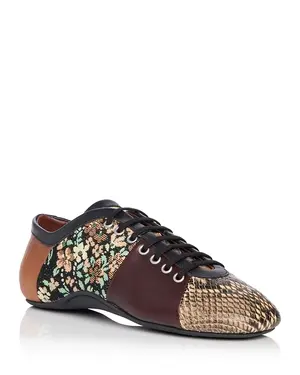 Dries Van Noten Ballerina Patchwork Leather Sneakers - Forest