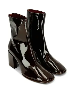 Dries Van Noten Patent Leather Ankle Boots
