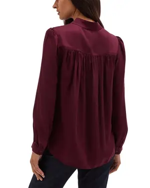 HOBBS LONDON Gwen Satin Blouse - Fig Purple