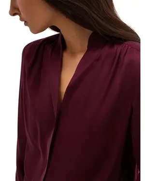 HOBBS LONDON Gwen Satin Blouse - Fig Purple