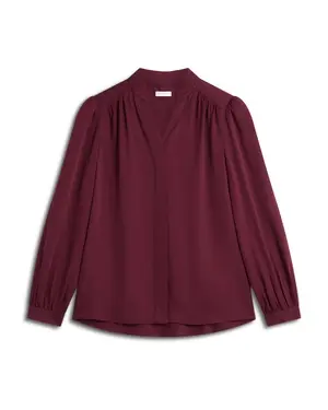 HOBBS LONDON Gwen Satin Blouse - Fig Purple