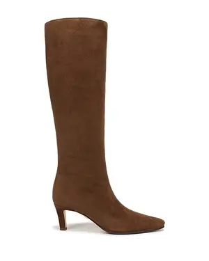Veronica Beard Aisla Suede Knee High Boots - Chestnut Suede
