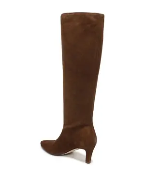 Veronica Beard Aisla Suede Knee High Boots - Chestnut Suede