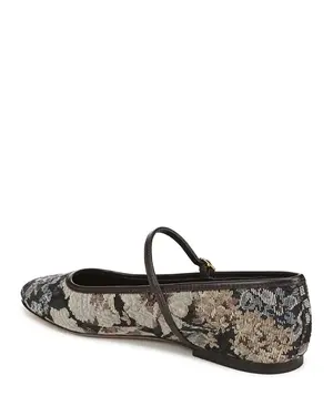 Veronica Beard Ellie Velvet Mary Jane Flats