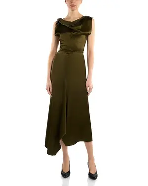Victoria Beckham Draped Tailored Midi Dress