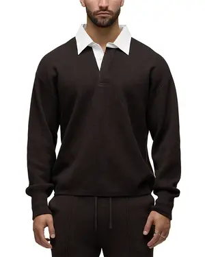 Hudson Jeans Contrast Collar Cotton Blend Polo Shirt - Motor