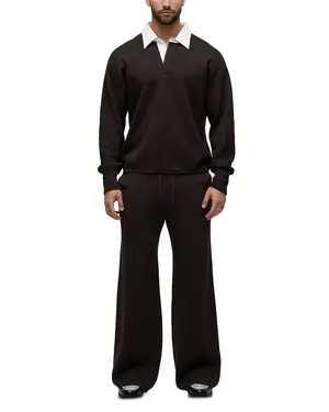 Hudson Jeans Contrast Collar Cotton Blend Polo Shirt