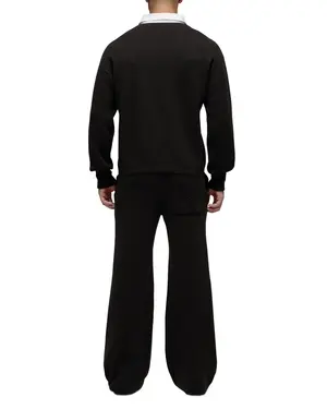 Hudson Jeans Contrast Collar Cotton Blend Polo Shirt