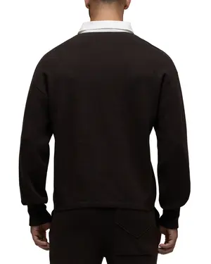 Hudson Jeans Contrast Collar Cotton Blend Polo Shirt