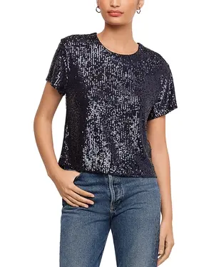 Fifteen Twenty Aerin Sequin Short Sleeve Top