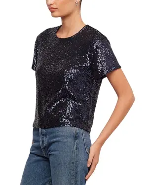 Fifteen Twenty Aerin Sequin Short Sleeve Top