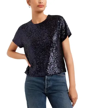 Fifteen Twenty Aerin Sequin Short Sleeve Top
