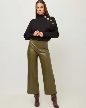 Fifteen Twenty Faux Leather Cropped Pants