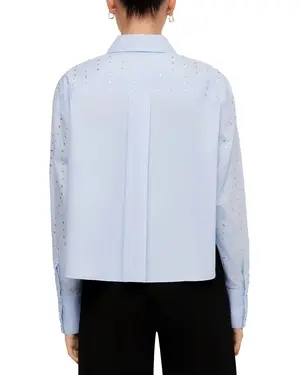 Fifteen Twenty Lisa Cotton Embellished Button Up Top