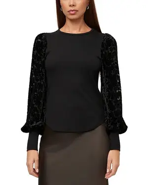 Fifteen Twenty Kaya Contrast Bishop Sleeve Top