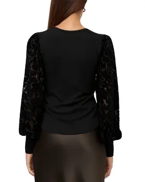 Fifteen Twenty Kaya Contrast Bishop Sleeve Top