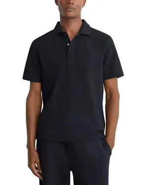 REISS Reed Textured Concealed Placket Polo Shirt