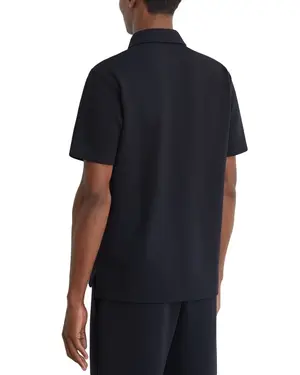 REISS Reed Textured Concealed Placket Polo Shirt