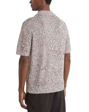 REISS Marco Marl Knit Short Sleeve Sweater Polo