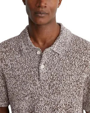 REISS Marco Marl Knit Short Sleeve Sweater Polo