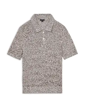 REISS Marco Marl Knit Short Sleeve Sweater Polo