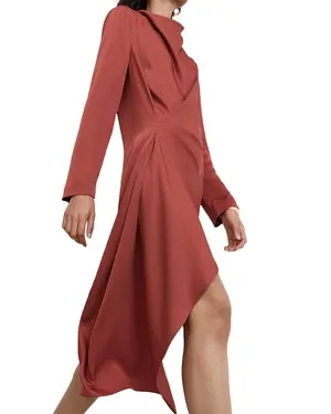 REISS Bethany Draped Asymmetrical Dress