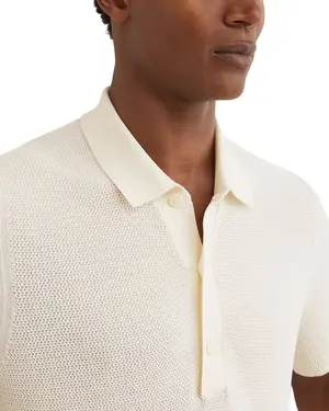 REISS Warren Basket Stitch Sweater Polo