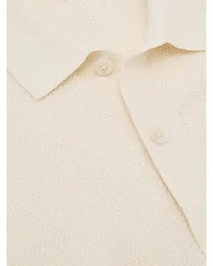 REISS Warren Basket Stitch Sweater Polo