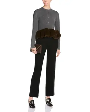 Stella McCartney Wool Blend Faux Fur Trim Sweater
