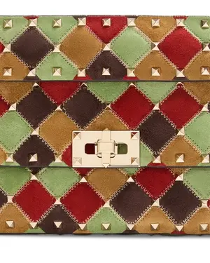 Valentino Garavani Small Studded Suede Shoulder Bag