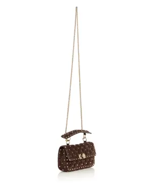 Valentino Garavani Rockstud Spike Small Suede Shoulder Bag