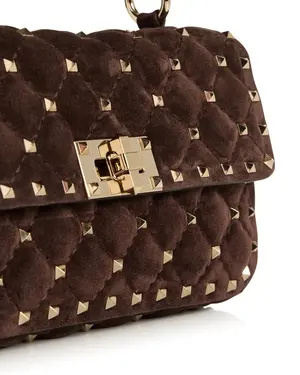 Valentino Garavani Rockstud Spike Small Suede Shoulder Bag
