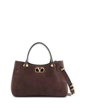 Valentino Garavani Small Vlogo Suede Tote Bag