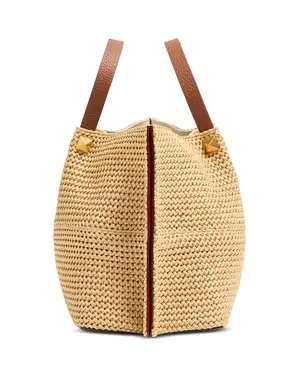 Valentino Garavani Vlogo Medium Raffia Tote Bag